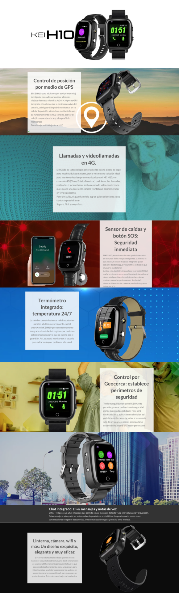 Reloj Inteligente Smartwatch H10 Adulto Mayor | Lider